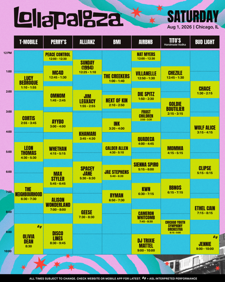 Lollapalooza Chicago 2026 Lineup | Tickets | July 30 - Aug 2, 2026